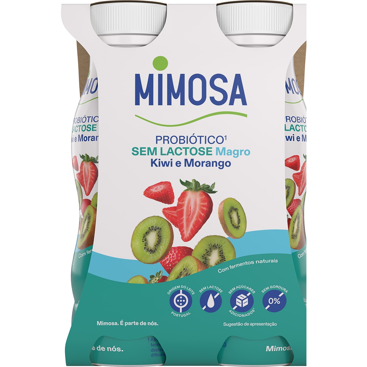 Iogurte Líquido Probiótico sem Lactose Magro Kiwi e Morango Pack 4 ...