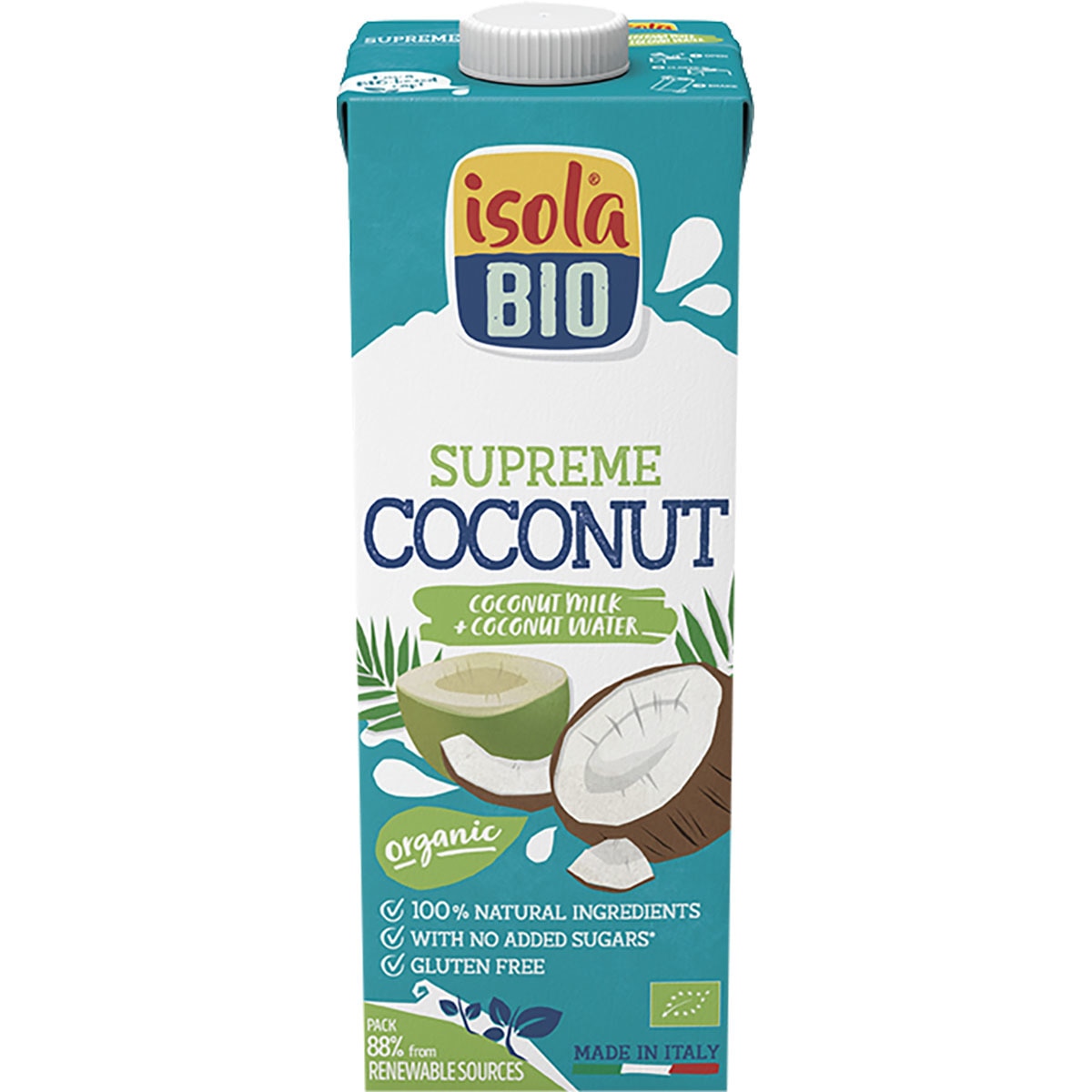 Supreme bebida de coco sin azúcar ecológica y sin gluten envase 1 l ...