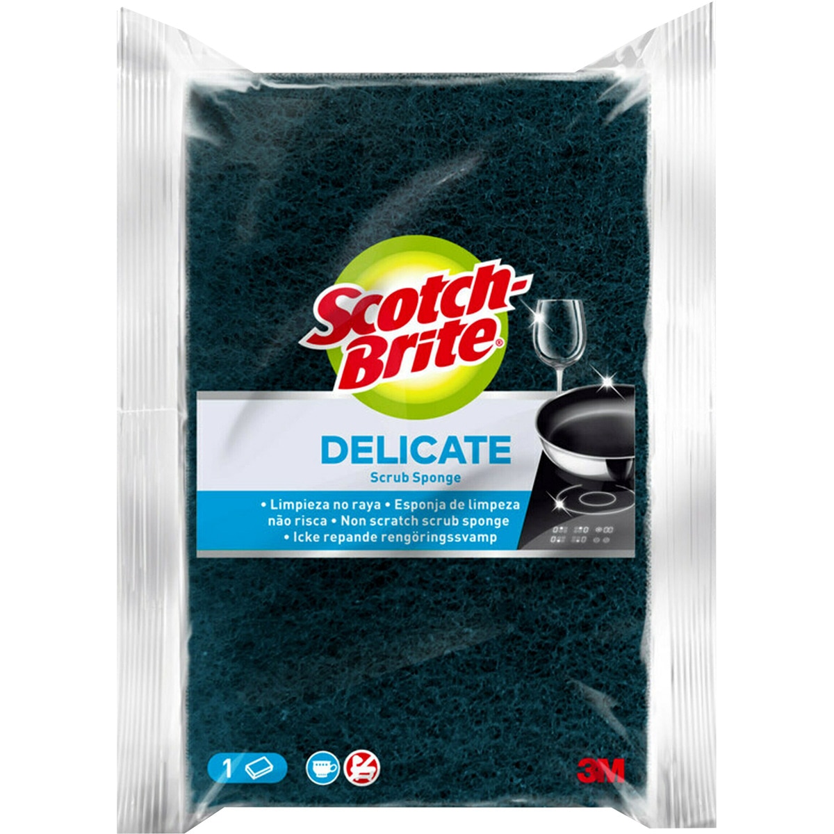 Estropajo con esponja no raya Delicate envase 1 unidad · SCOTCH BRITE ...