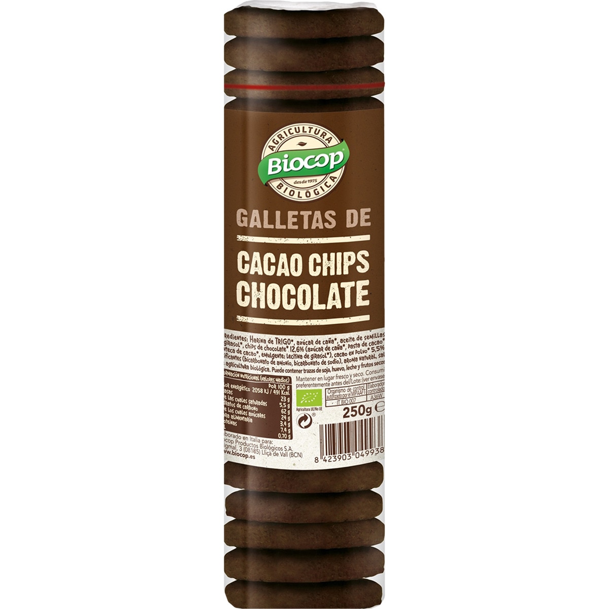 galletas de cacao con chips de chocolate clásicas y ecológicas estuche ...