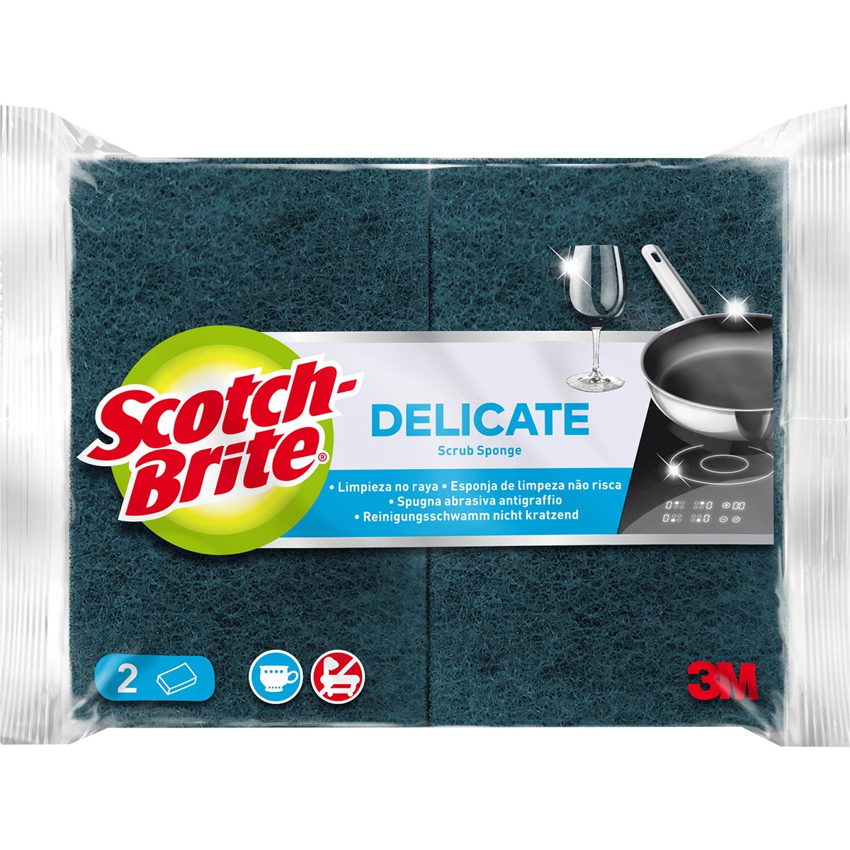 Estropajo fibra con esponja Delicate envase 2 unidades limpia a fondo ...