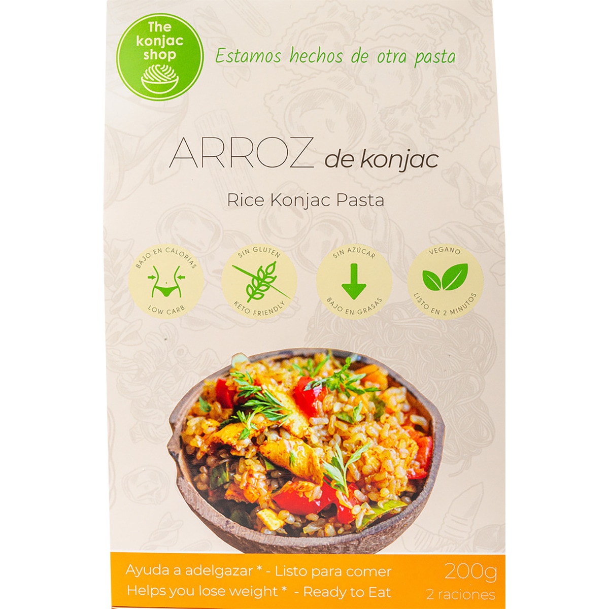arroz de konjac sin gluten y vegano envase 270 g · THE KONJAC SHOP ...