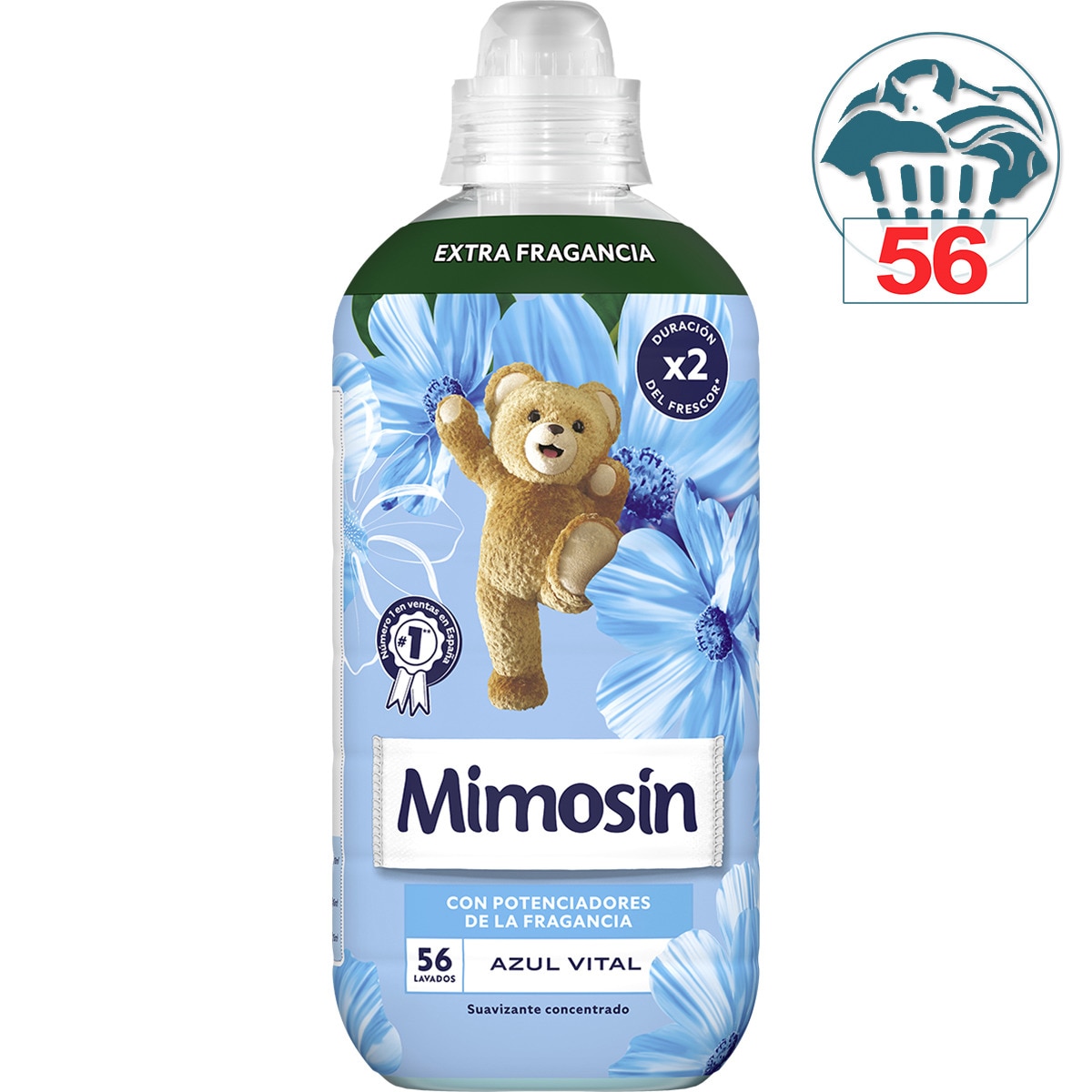 Suavizante concentrado extra fragancia Azul Vital botella 56 dosis ...