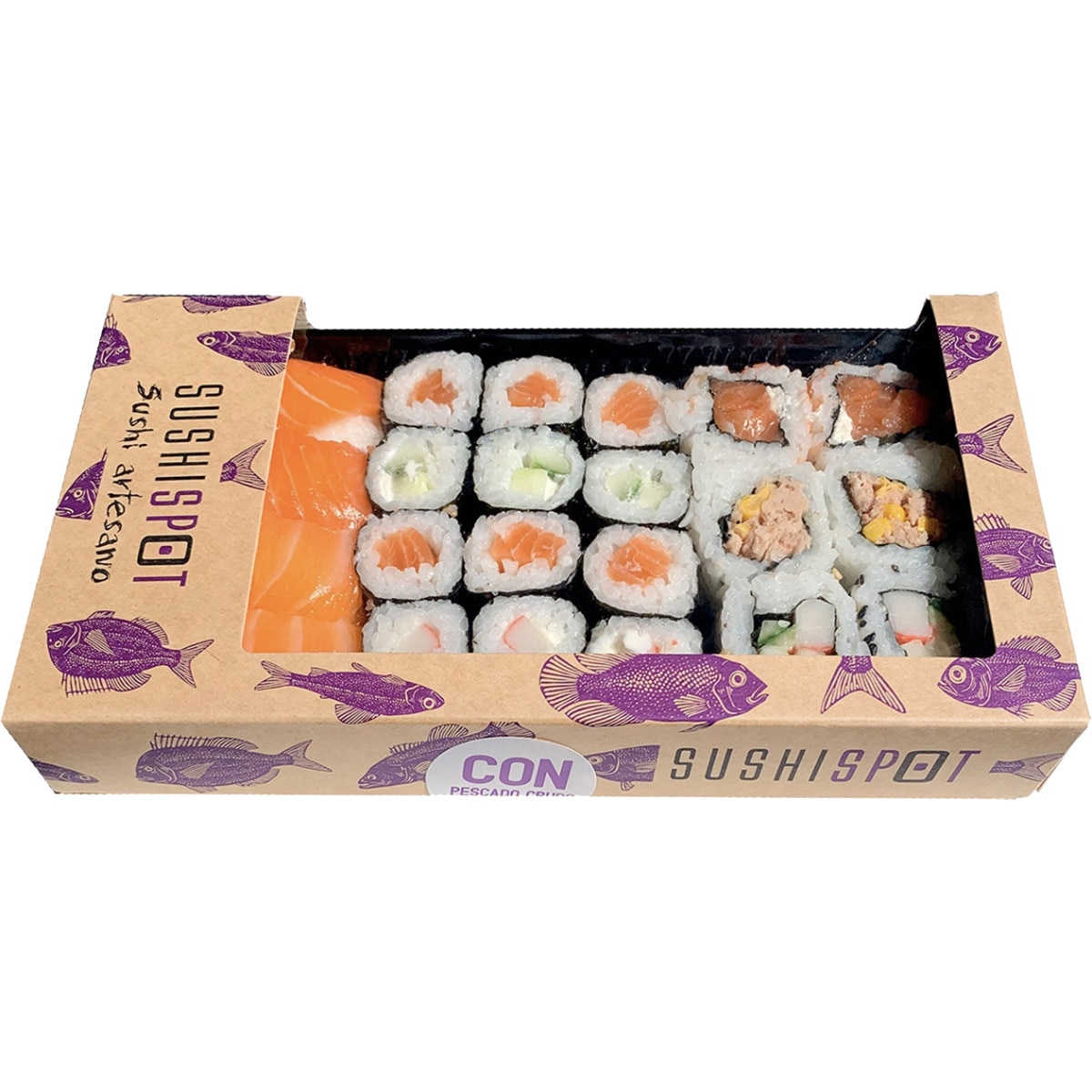 Nagoya Box maki salmón + maki pepino + maki surimi + nigiri salmón ...