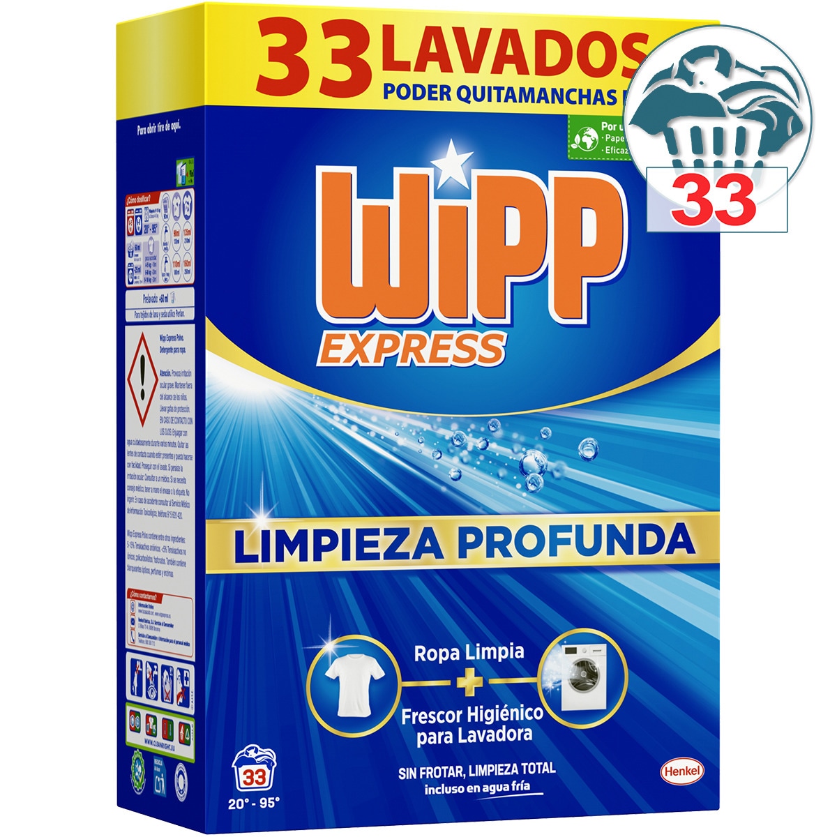 detergente máquina polvo Limpieza Profunda Plus Frescor Activo maleta ...