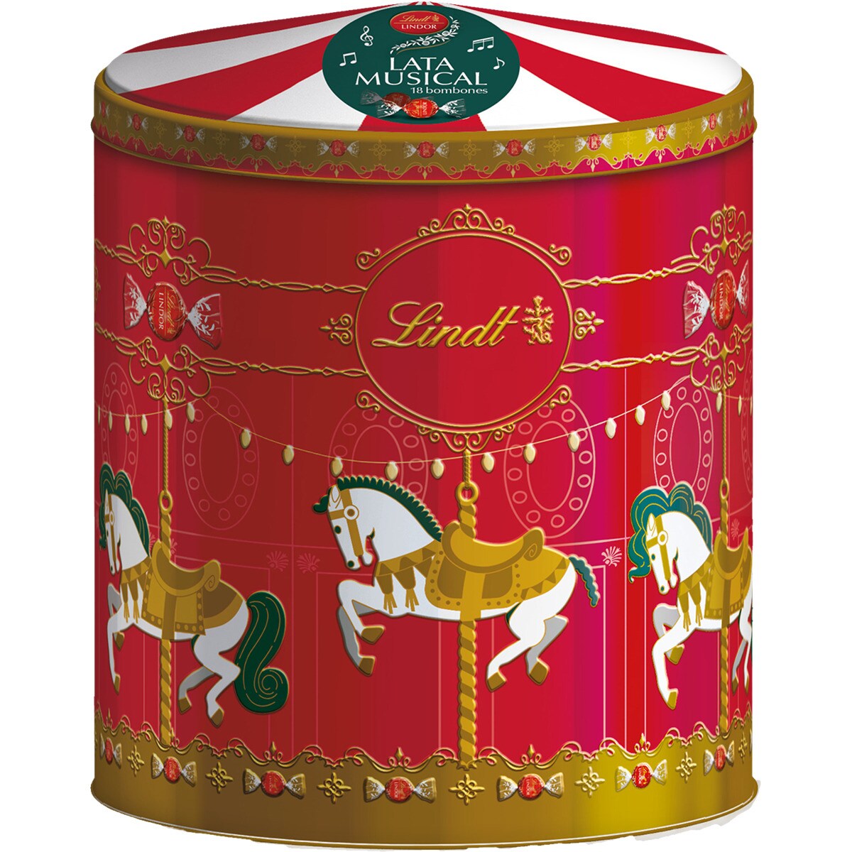 Bombones de chocolate con leche en lata musical 425 g · LINDT LINDOR ...