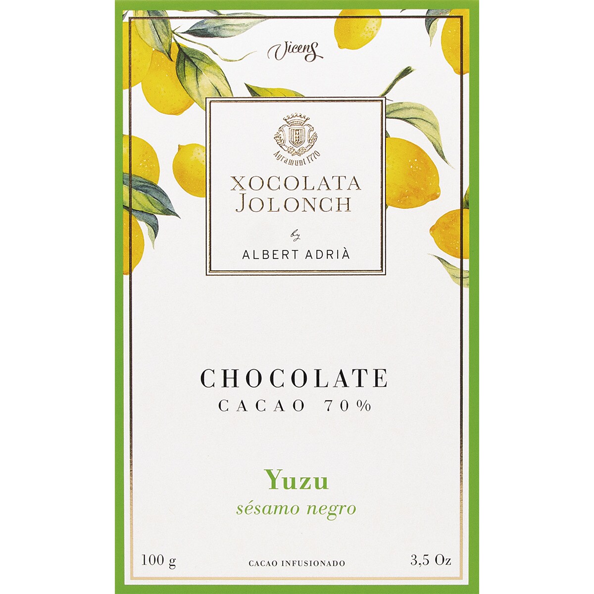 Chocolate negro 70% cacao con sésamo negro yuzu tableta 100 g · JOLONCH · Supermercado El Corte ...