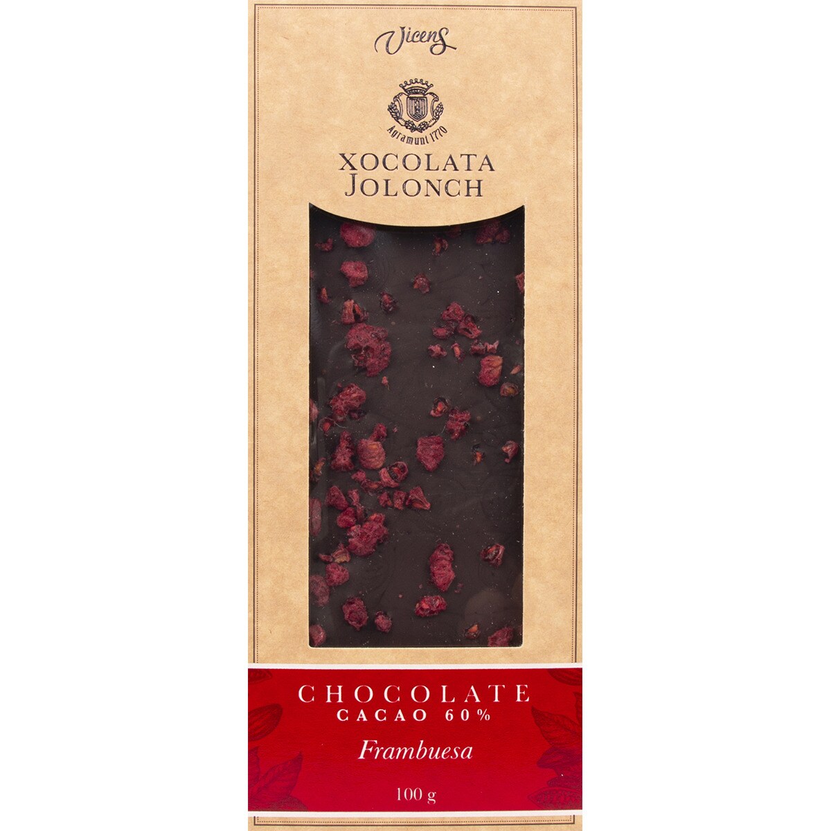 Chocolate negro 60% con frambuesa tableta 100 g · JOLONCH · Supermercado El Corte Inglés El ...