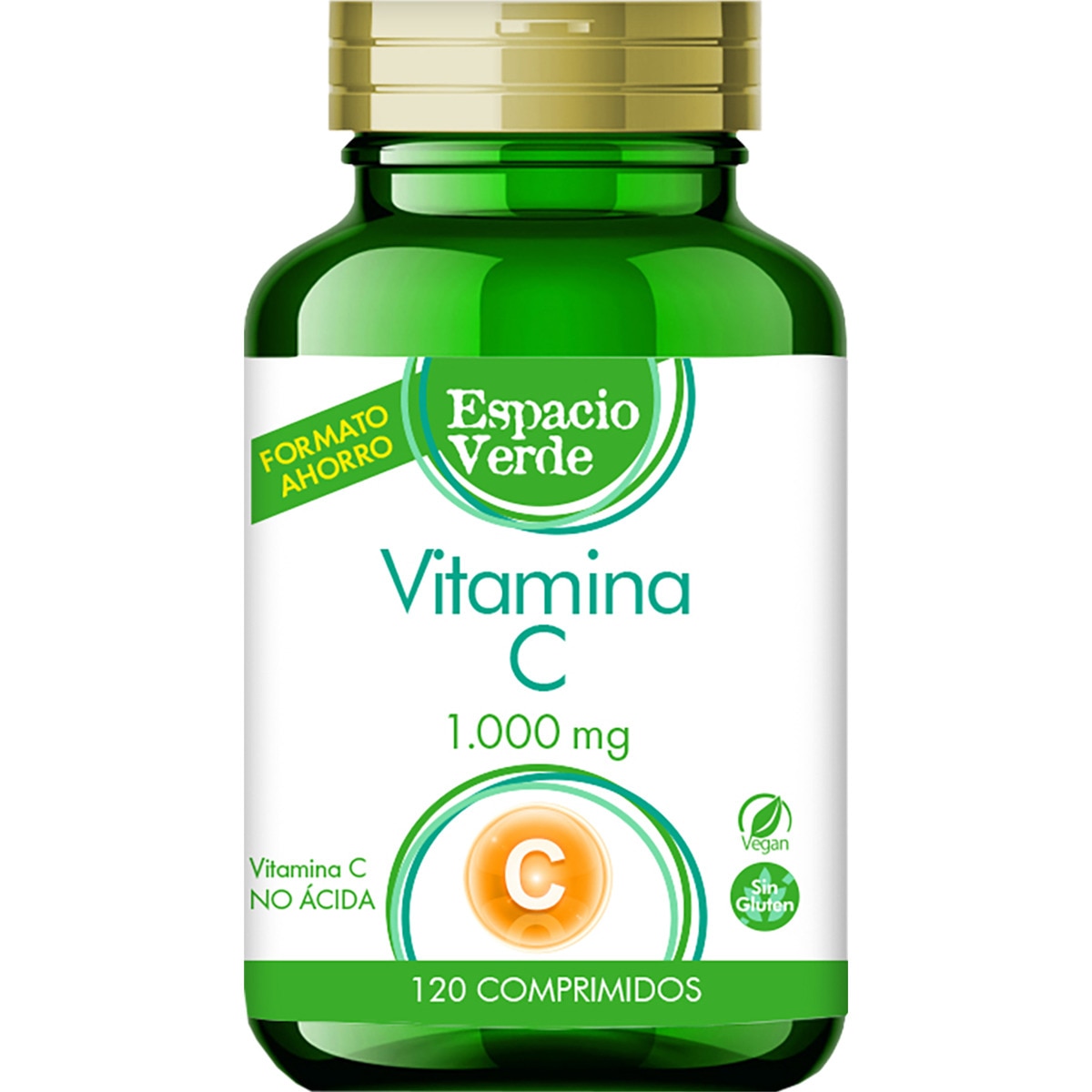 vitamina C no ácida sin gluten bote 120 comprimidos · ESPACIO VERDE ...