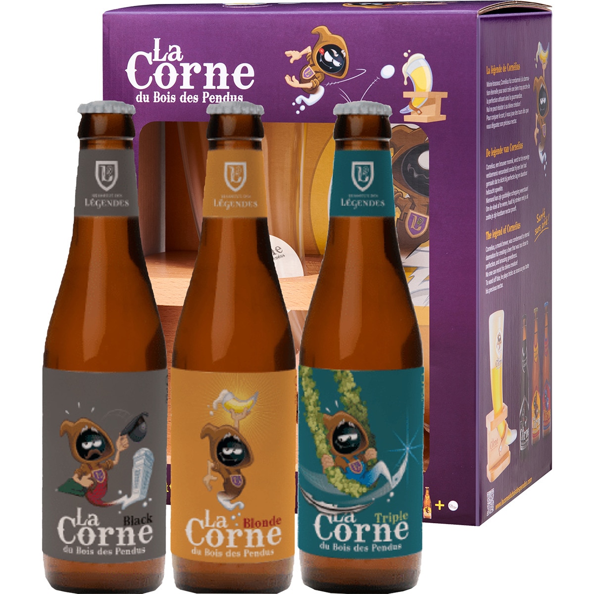 Belgian beer selection Presentation box of 3 bottles 33 cl with free ...