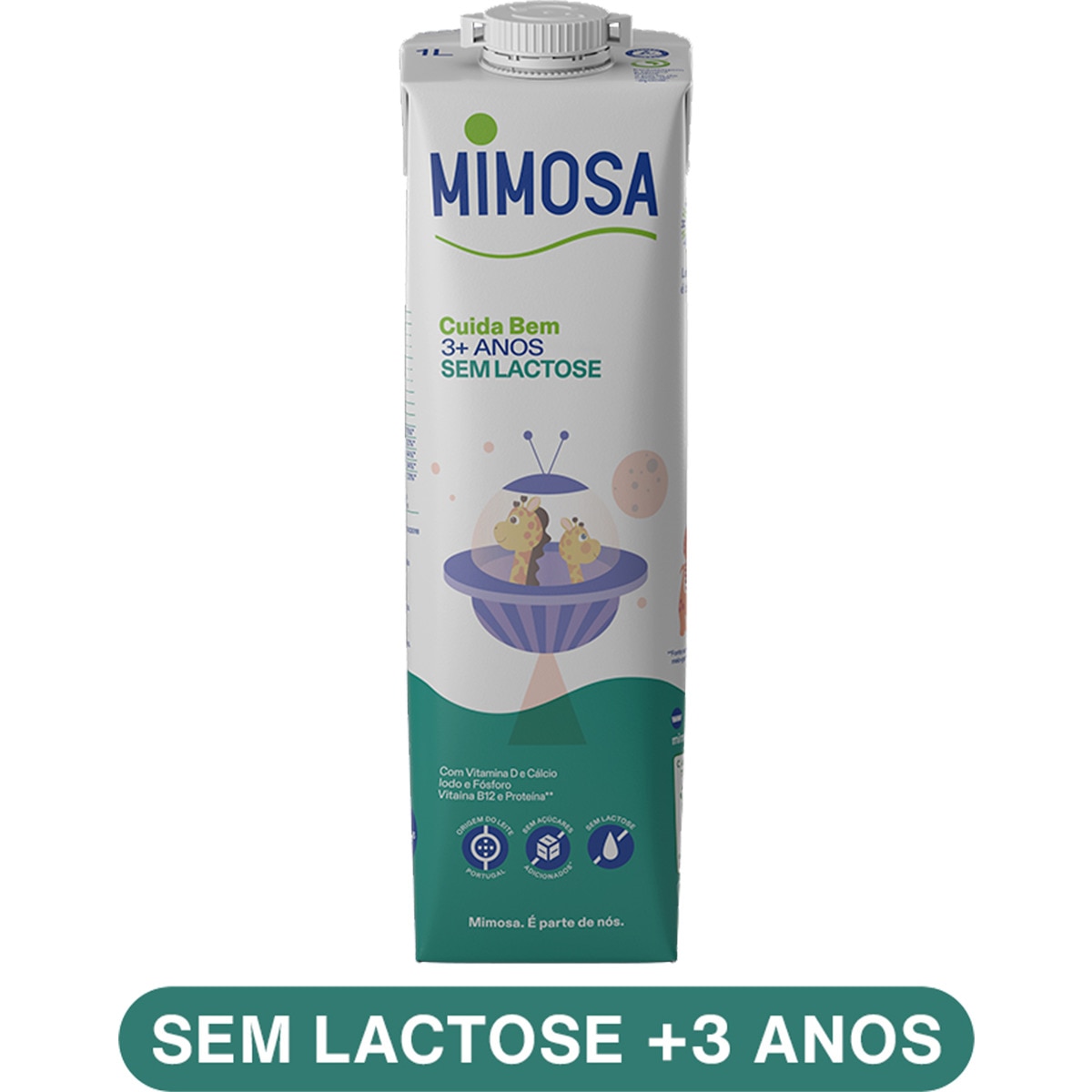 Leite sem Lactose Meio Gordo 3+ Anos Cuida Bem embalagem 1 L · Mimosa ...