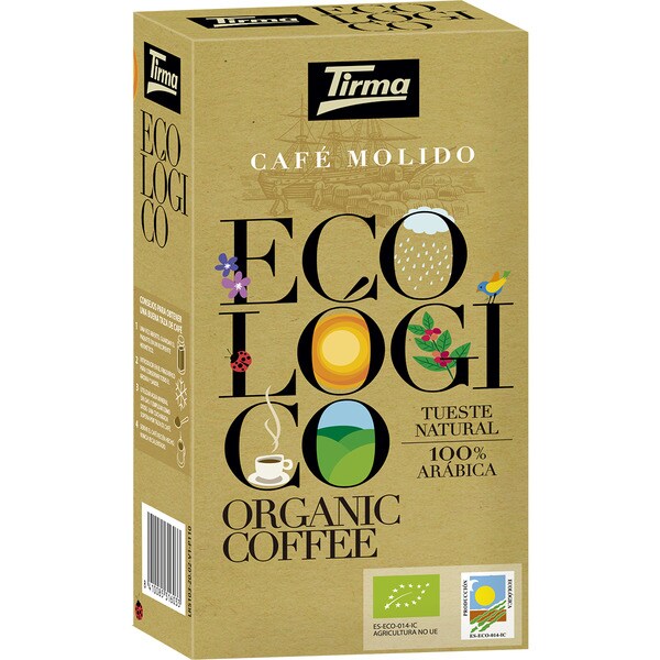 café molido ecológico tueste natural 100% arábica paquete 250 g · TIRMA ...