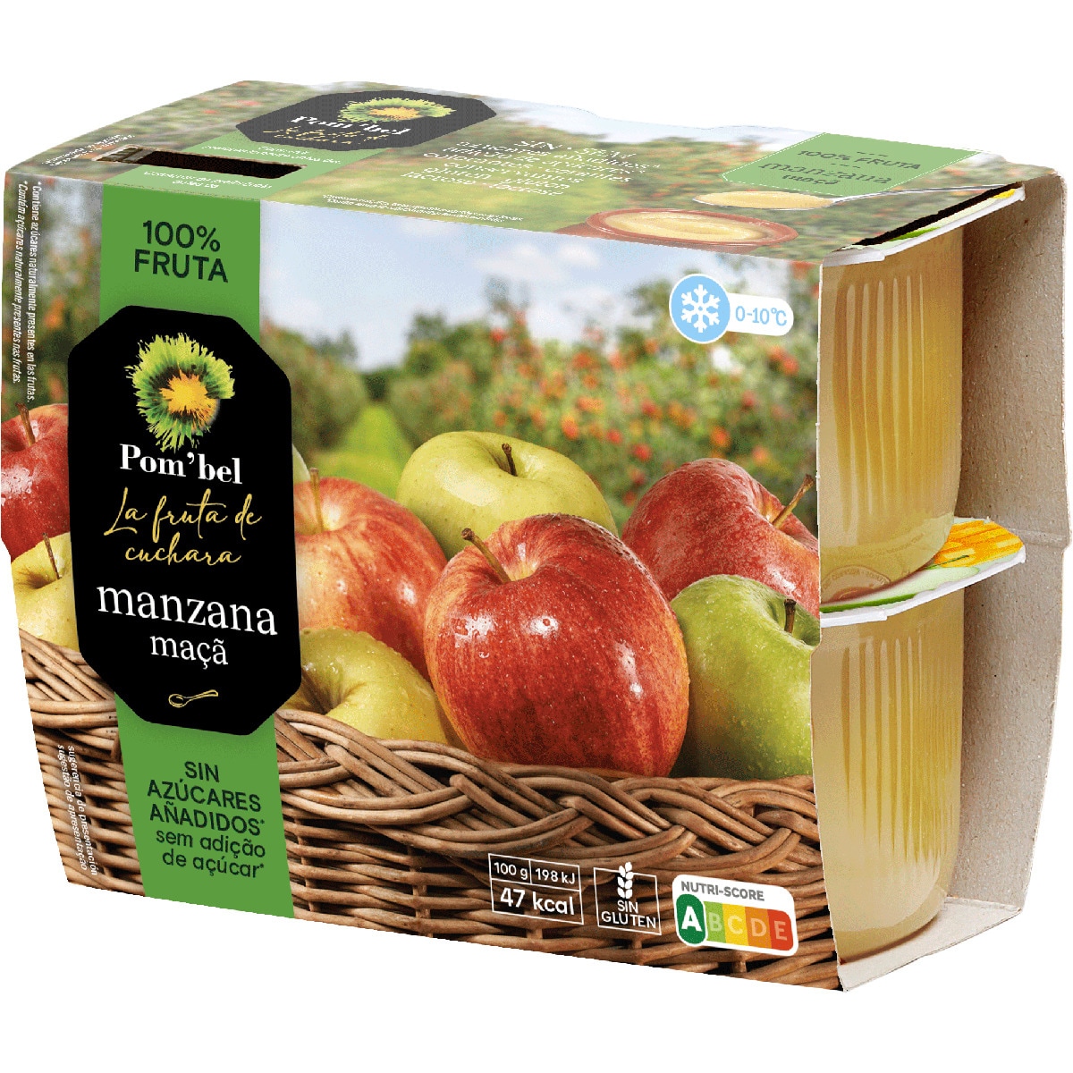 Compota de manzana 100% fruta sin gluten pack 4 tarrinas 100 g · POM ...
