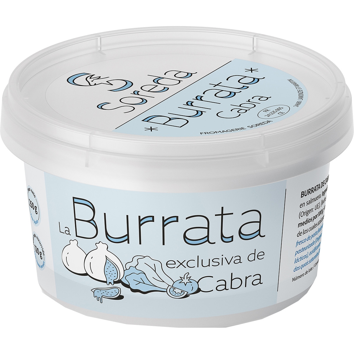 Burrata de cabra tarrina 120 g neto escurrido · SOREDA · Supermercado ...