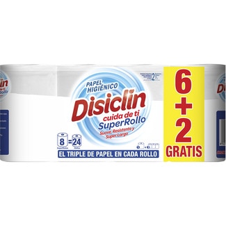 Papel higiénico Cuida de ti Super Rollo 3 capas paquete 6 rollos + 2 ...