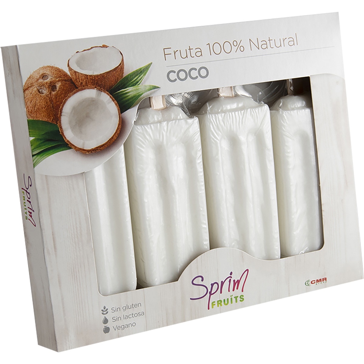 helado de fruta 100% natural de coco 4 unidades estuche 300 ml · SPRIM ...