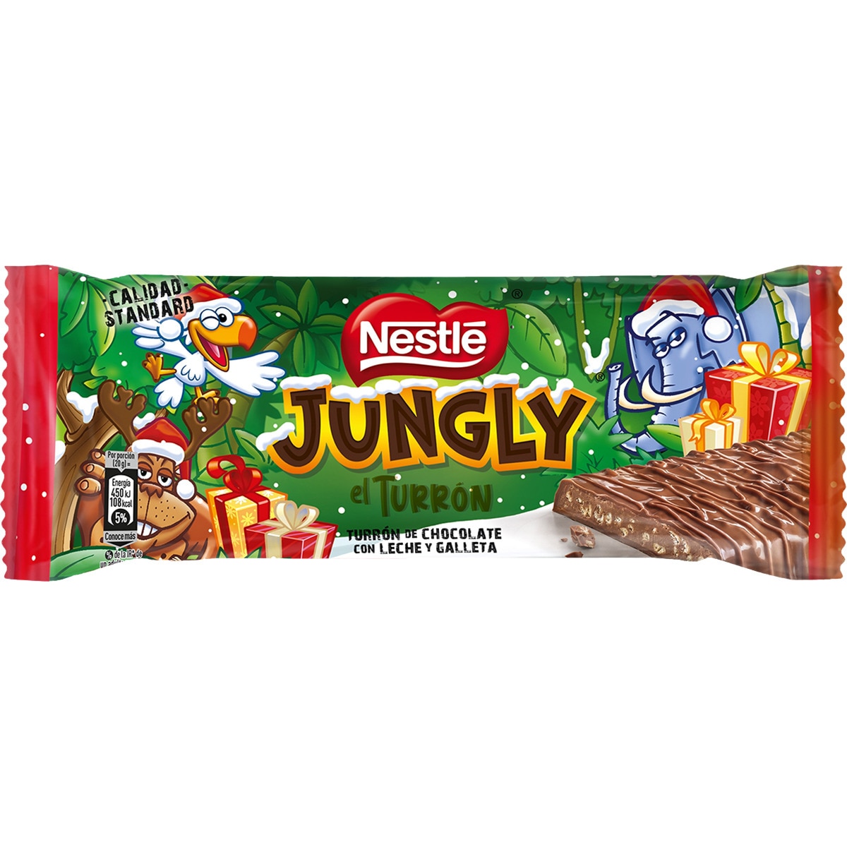 turrón de chocolate con leche y galleta tableta 232 g · NESTLE JUNGLY ...