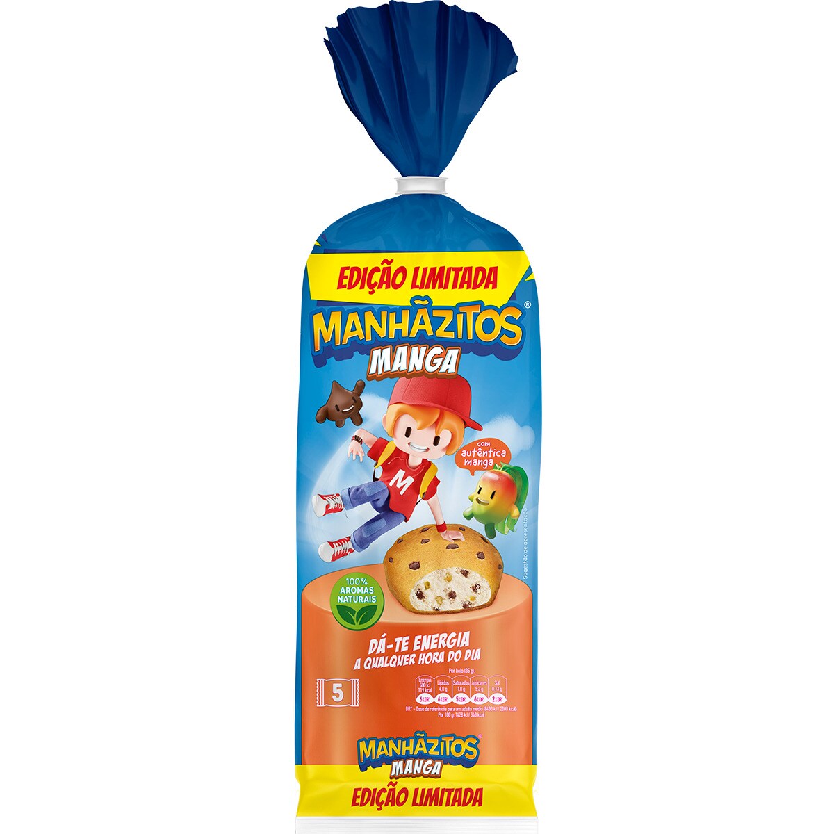 Bolo com Recheio de Chocolate sabor Manga 5 unidades embalagem 175 g ...