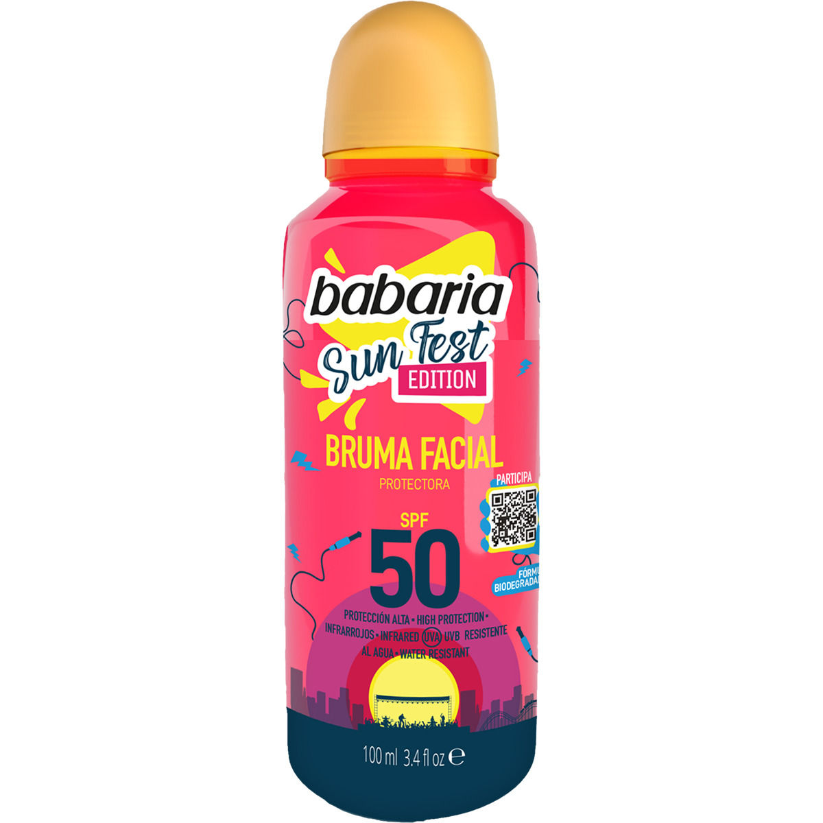bruma facial solar Sun Fest SPF-50 spray 100 ml resistente al agua ...