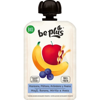 Bio manzana, plátano, arándano y avena 100% fruta ecológico desde 6 ...