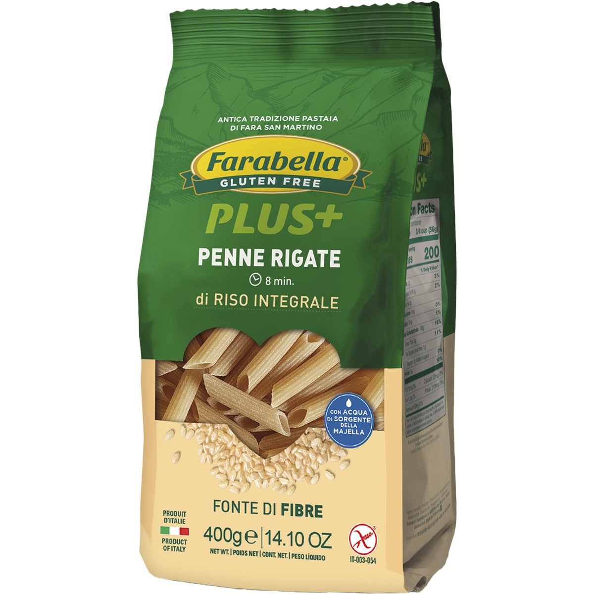 Plus+ penne rigate de arroz integral sin gluten bolsa 400 g · FARABELLA ...