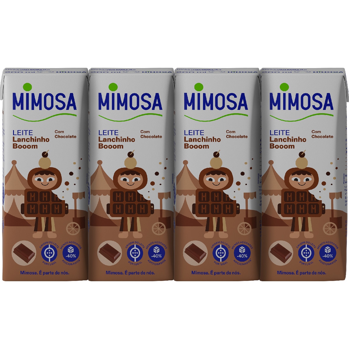 Leite Chocolate Lanchinho Booom Pack 4 unidades embalagem 200 ml ...