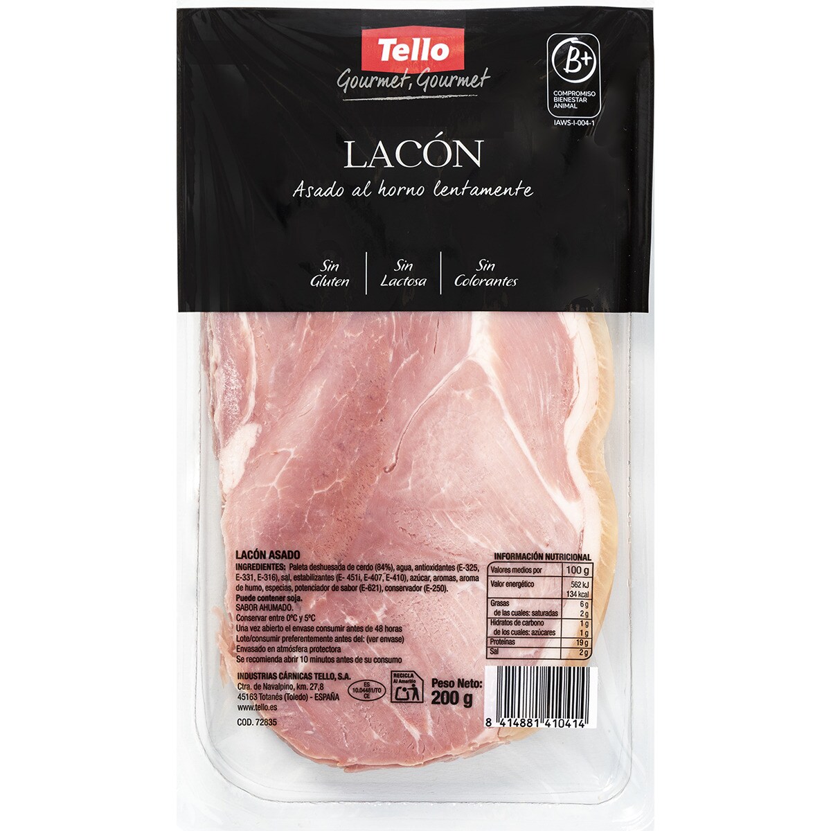 Lacón asado al horno en lonchas envase 200 g sin gluten sin lactosa ...