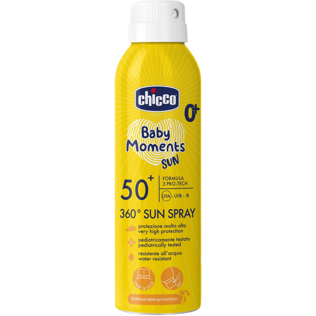 Loción solar Baby Moments Sun 0+ SPF-50+ spray 150 ml · CHICCO · Supermercado El Corte Inglés El ...