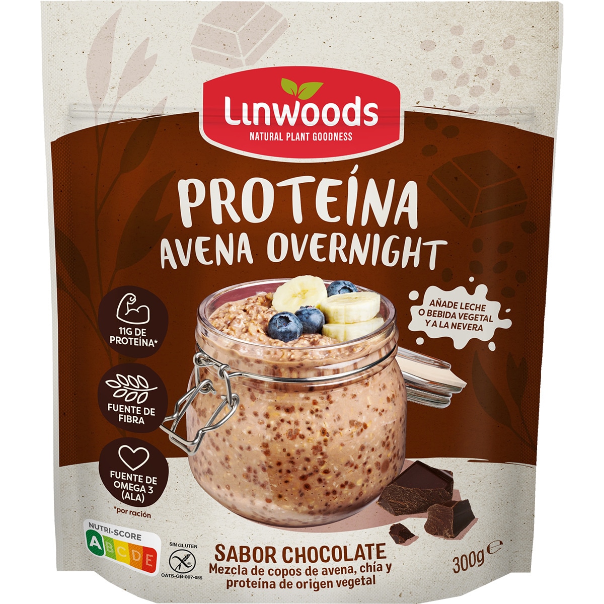 Proteína avena Overnight copos de avena chía y proteína de origen ...