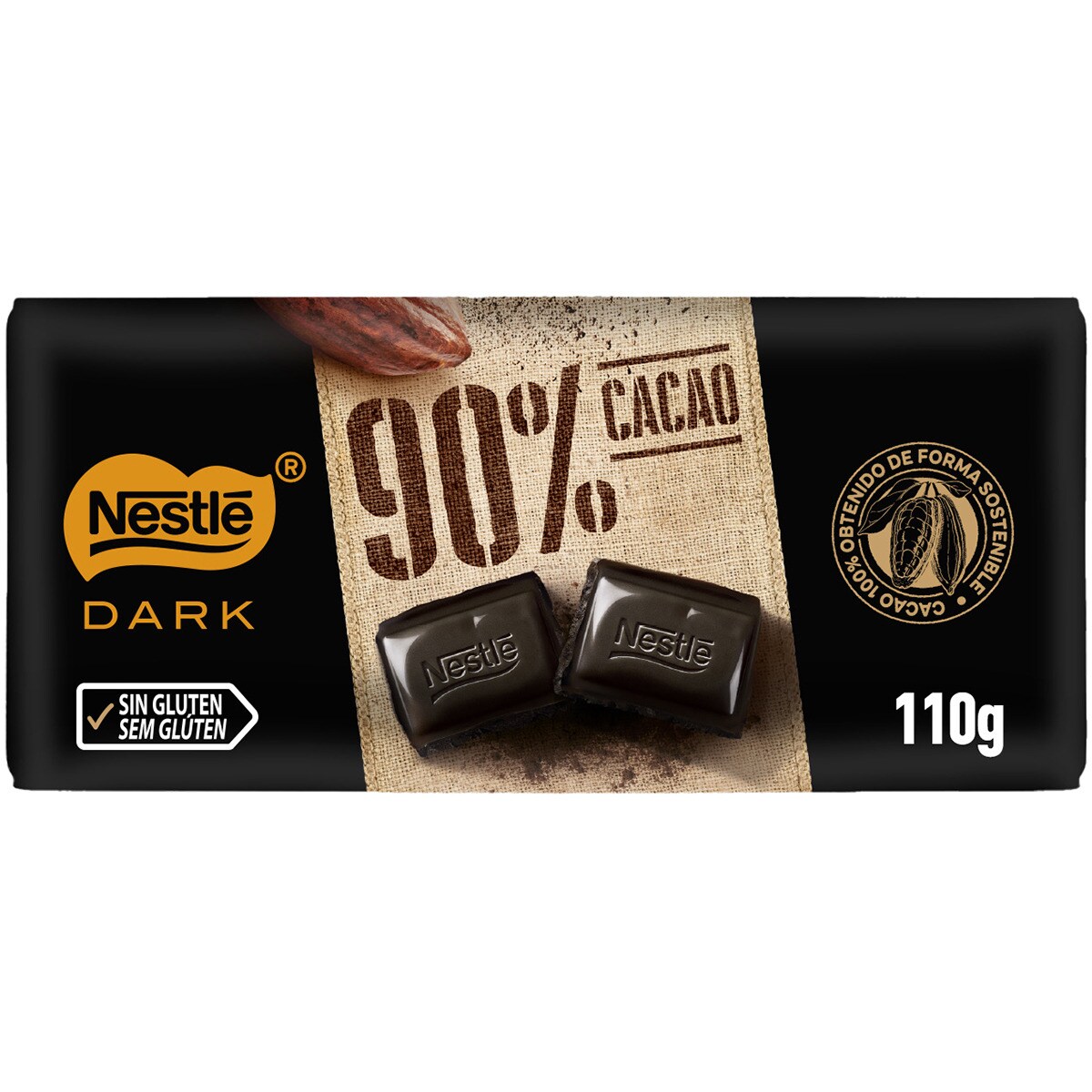 Chocolate negro 90% cacao sin gluten tableta 110 g · NESTLE DARK ...