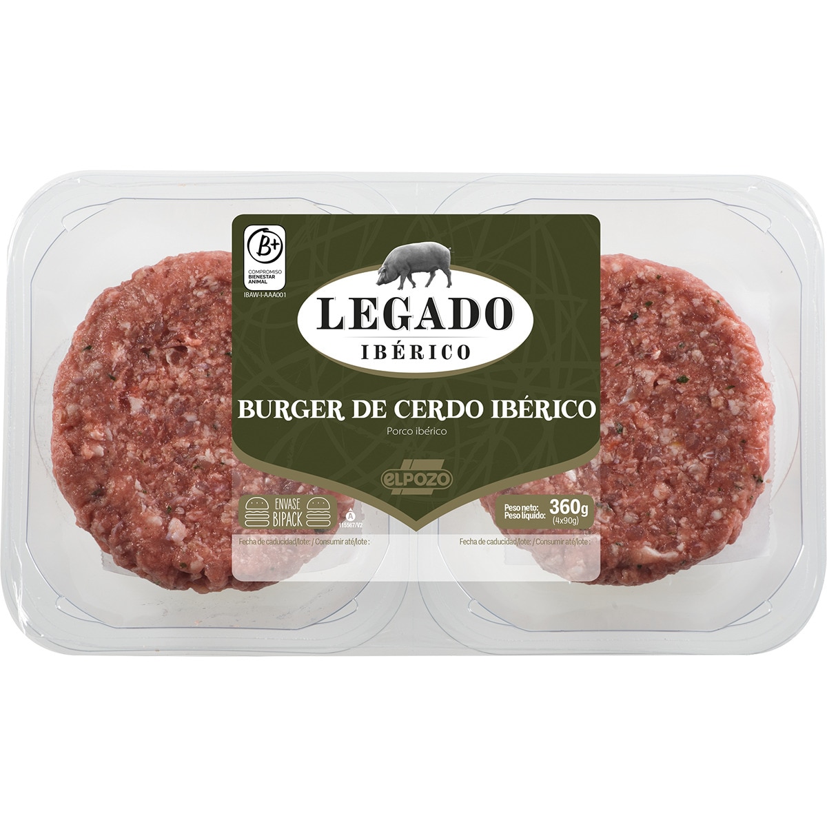 Burger meat de cerdo ibérico sin gluten y sin lactosa 4 unidades ...