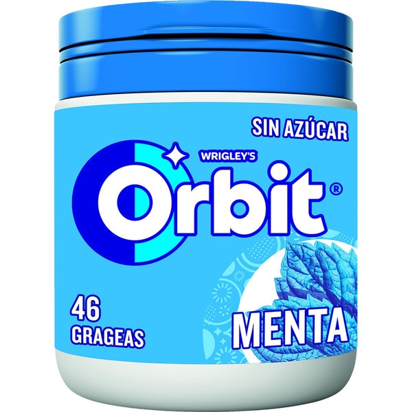 Chicles de menta sin azúcar 46 unidades bote 64 g · ORBIT ...