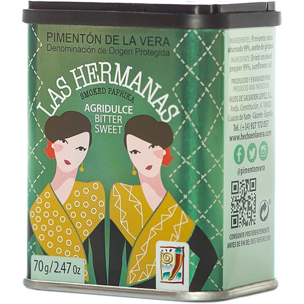 La Vera sweet and sour smoked paprika PDO Pimentón de la Vera tin 70 g ...