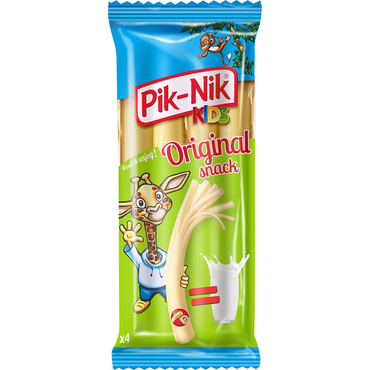 Kids queso mozzarella bajo en sal snack 4 porciones envase 80 g · PIK ...