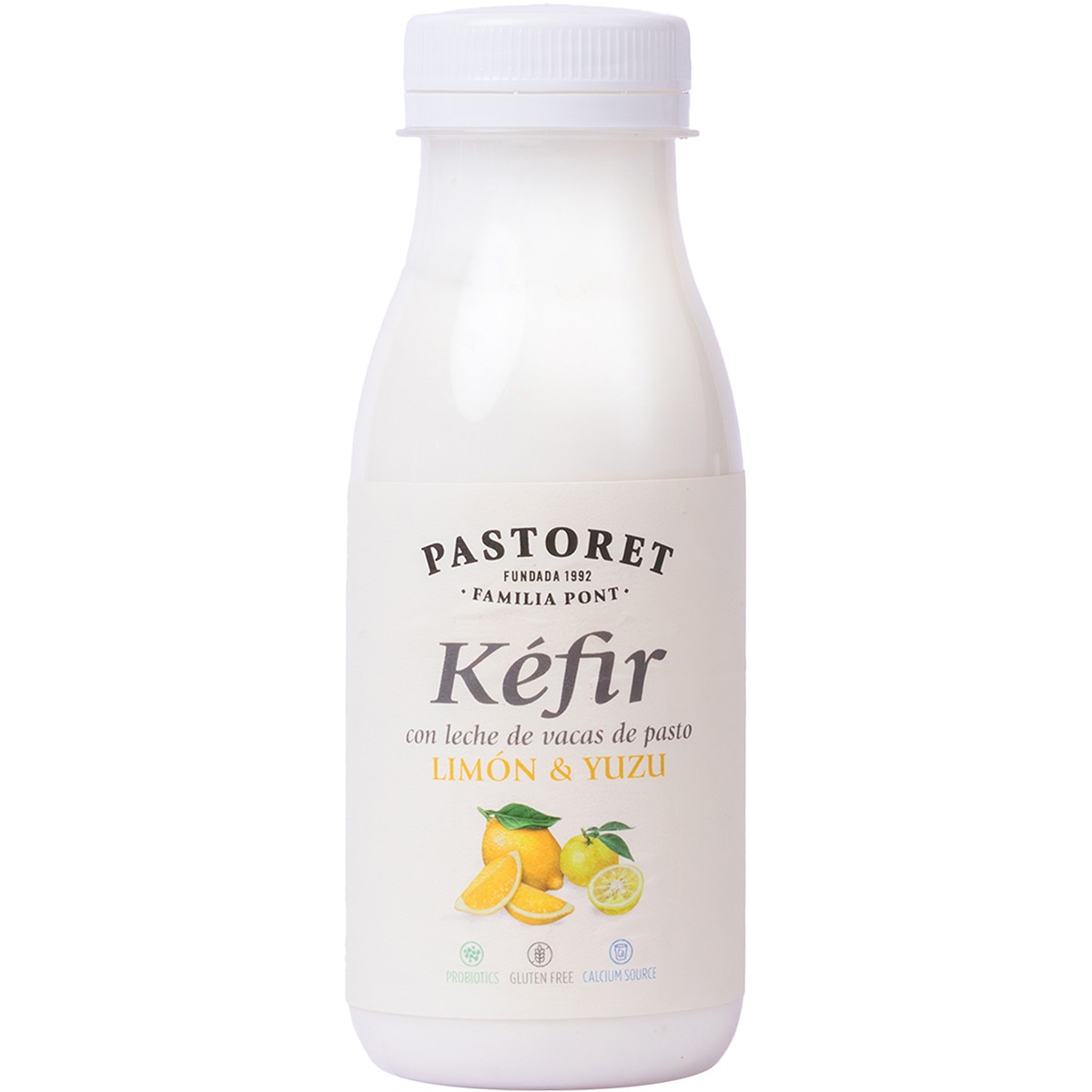 Kéfir con limón y yuzu con leche de vacas de pasto sin gluten botella ...