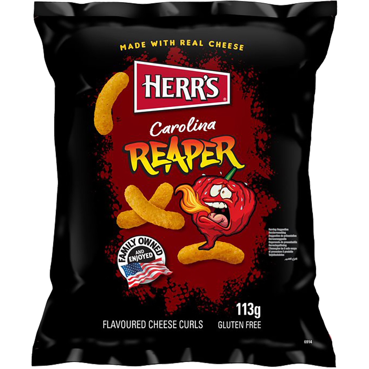 Snack Carolina reaper cheese curls bolsa 113 g · HERR'S · Supermercado ...