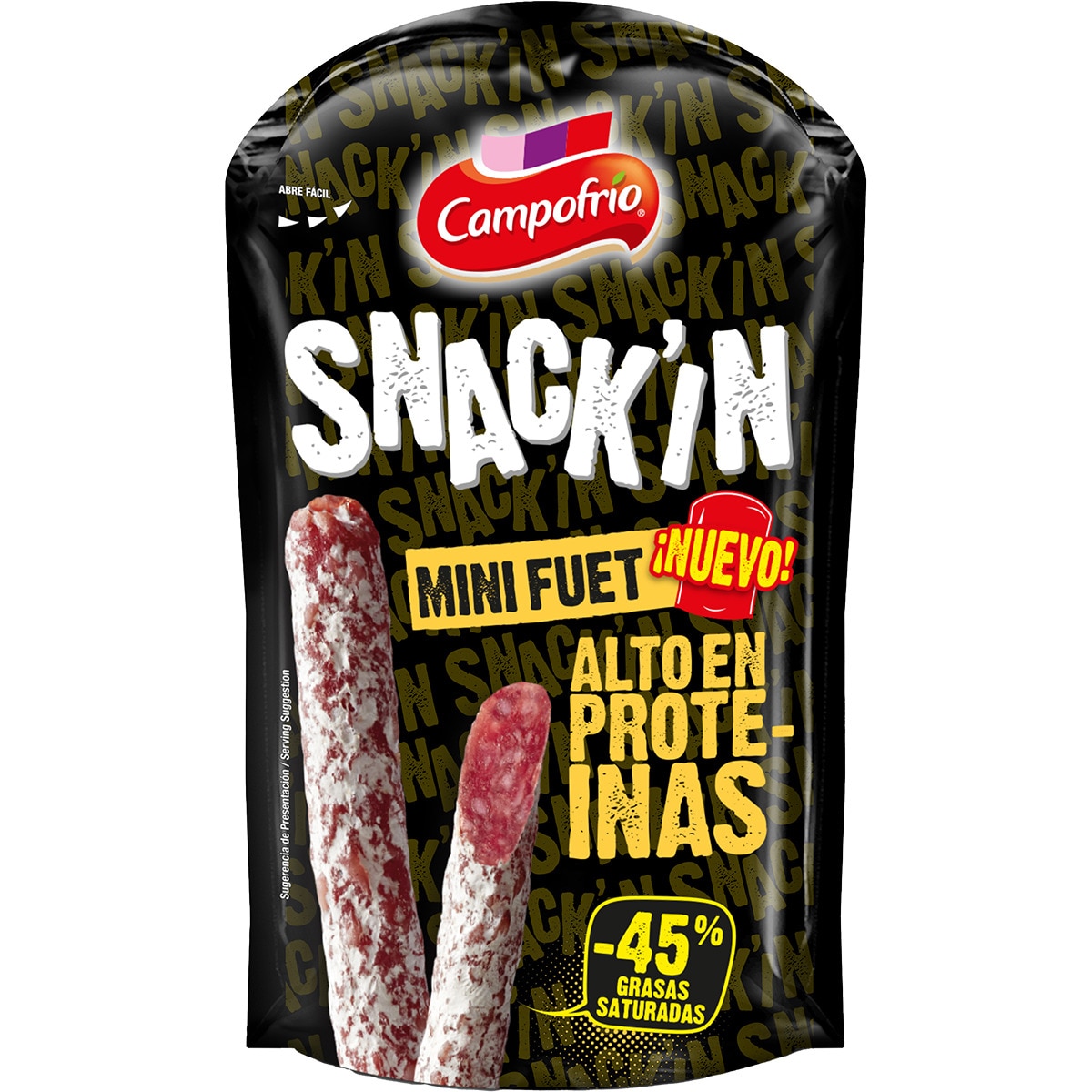 Snack'in mini sticks de fuet alto en proteínas envase 50 g sin gluten ...