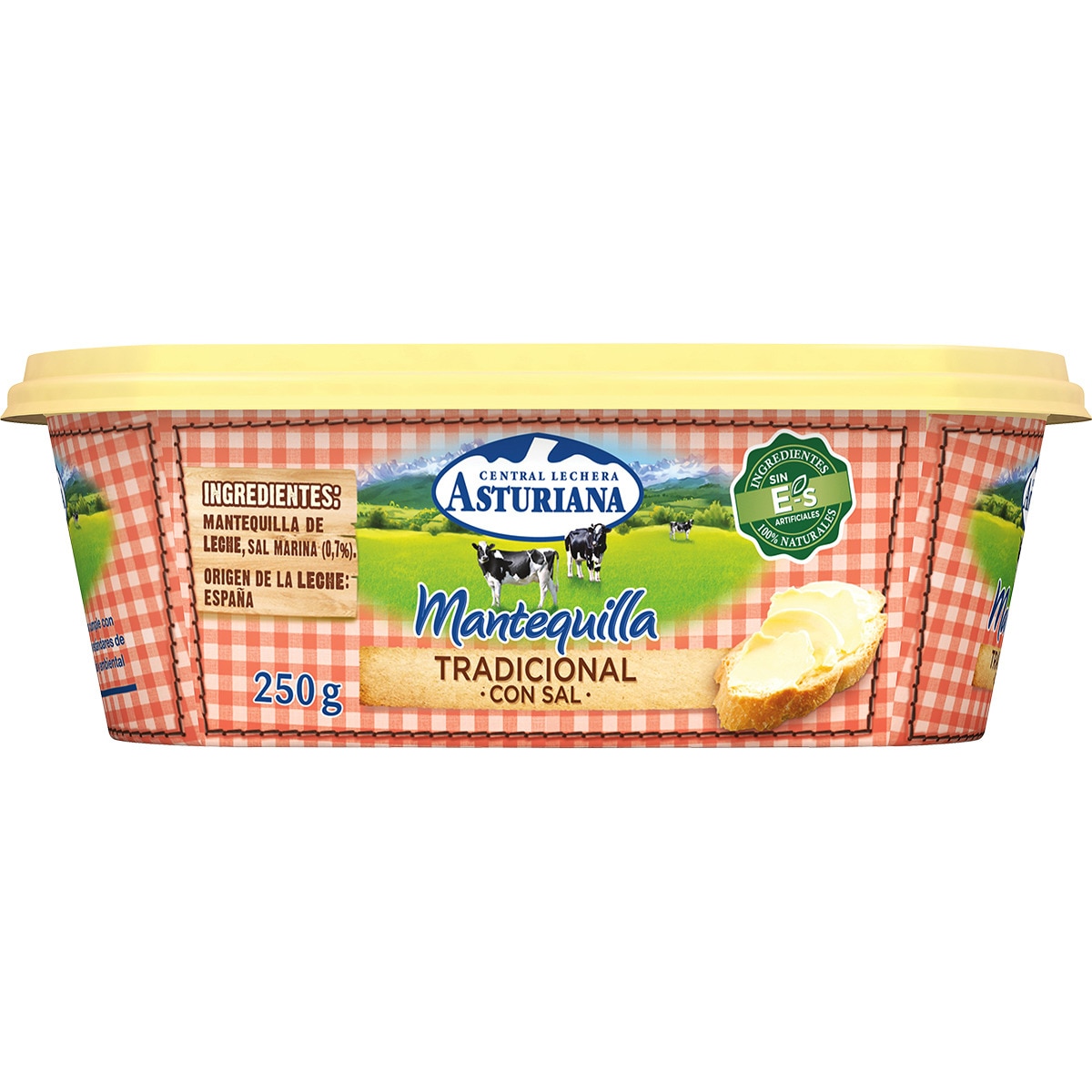 mantequilla tradicional con sal tarrina 250 g · ASTURIANA ...