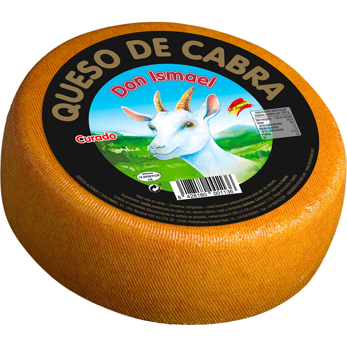 Queso de cabra curado elaborado con leche pasteurizada peso aproximado ...