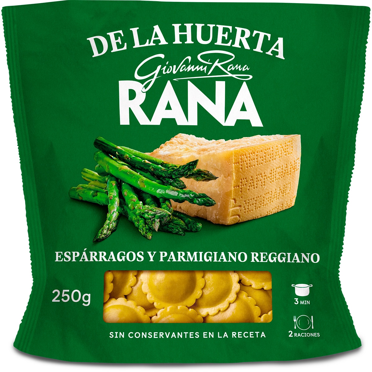Ravioli de Espargos e Queijo Parmigiano Reggiano embalagem 250 g · Rana ...