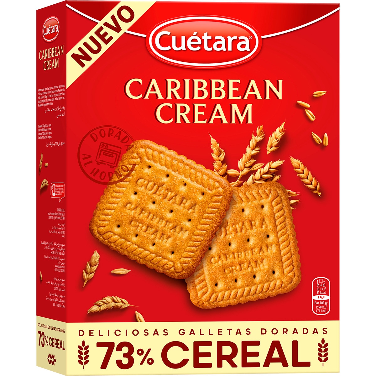 Caribbean Cream galletas doradas con 73% cereales estuche 680 g ...