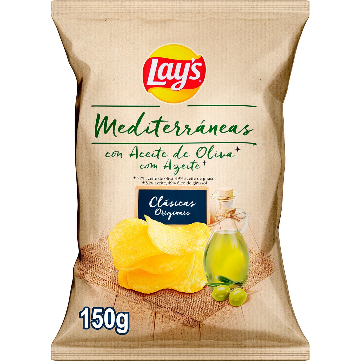 patatas fritas clásicas con aceite de oliva bolsa 150 g · LAYS ...