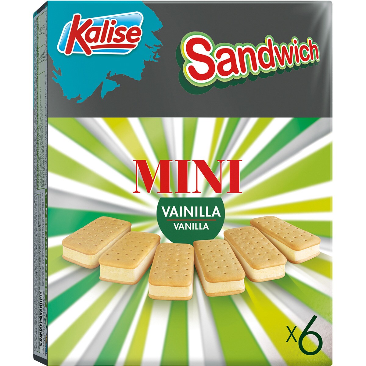 Sándwich mini de helado de vainilla 6 unidades estuche 300 g · KALISE ...