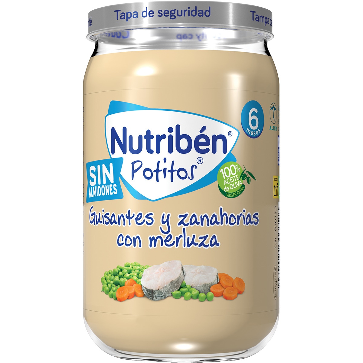 Potitos tarrito guisantes con merluza sin almidones desde 6 meses tarro ...