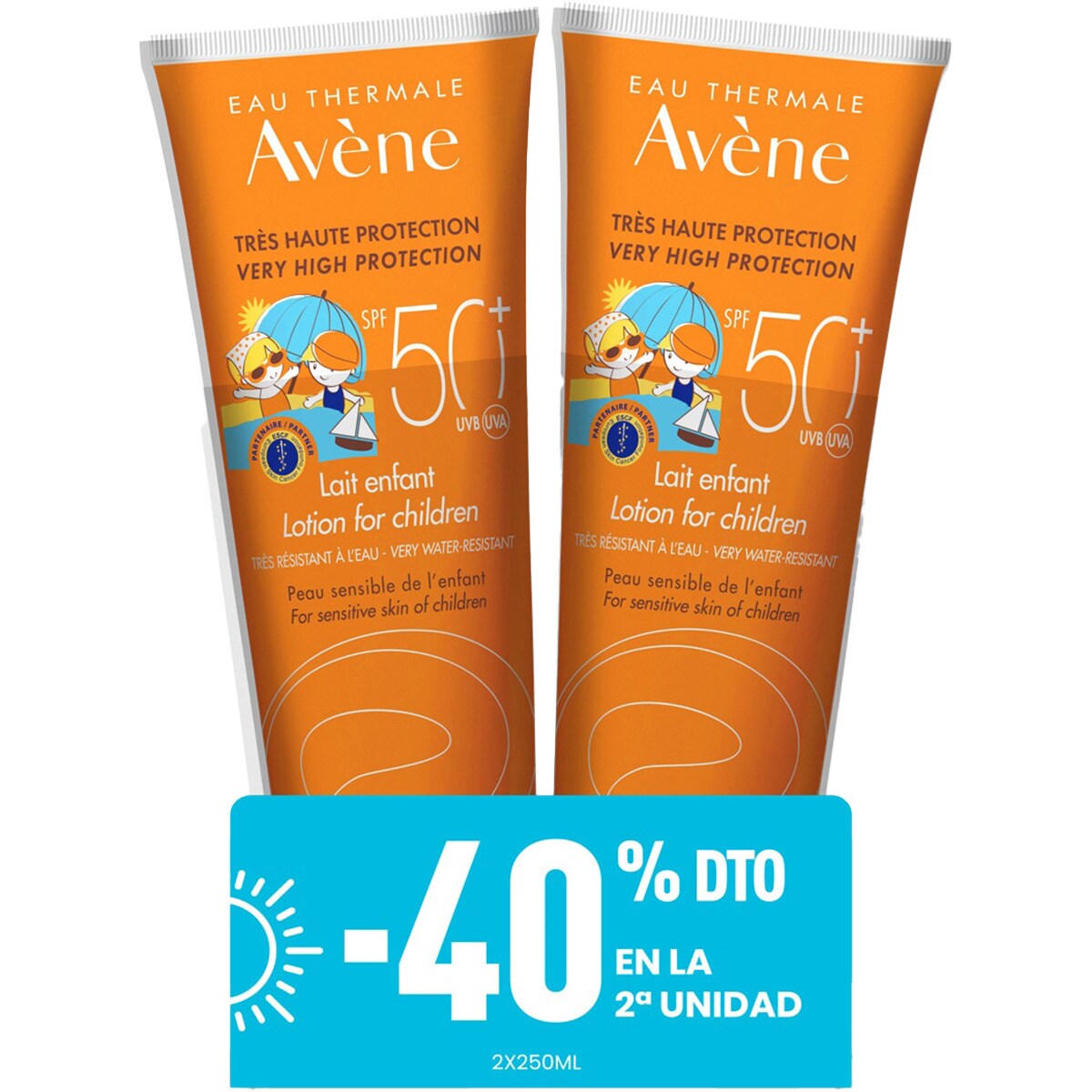 Comprar Protector solar infantil SPF50 pack 2 tubos 250 ml · AVENE ...