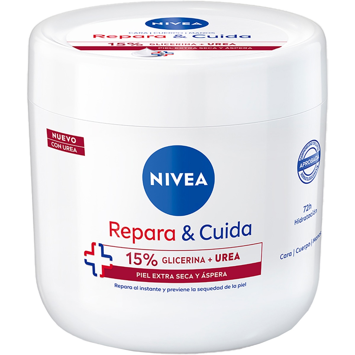 Repara y Cuida crema hidratante con 15% glicerina y urea para piel extra seca y áspera tarro 400 ...