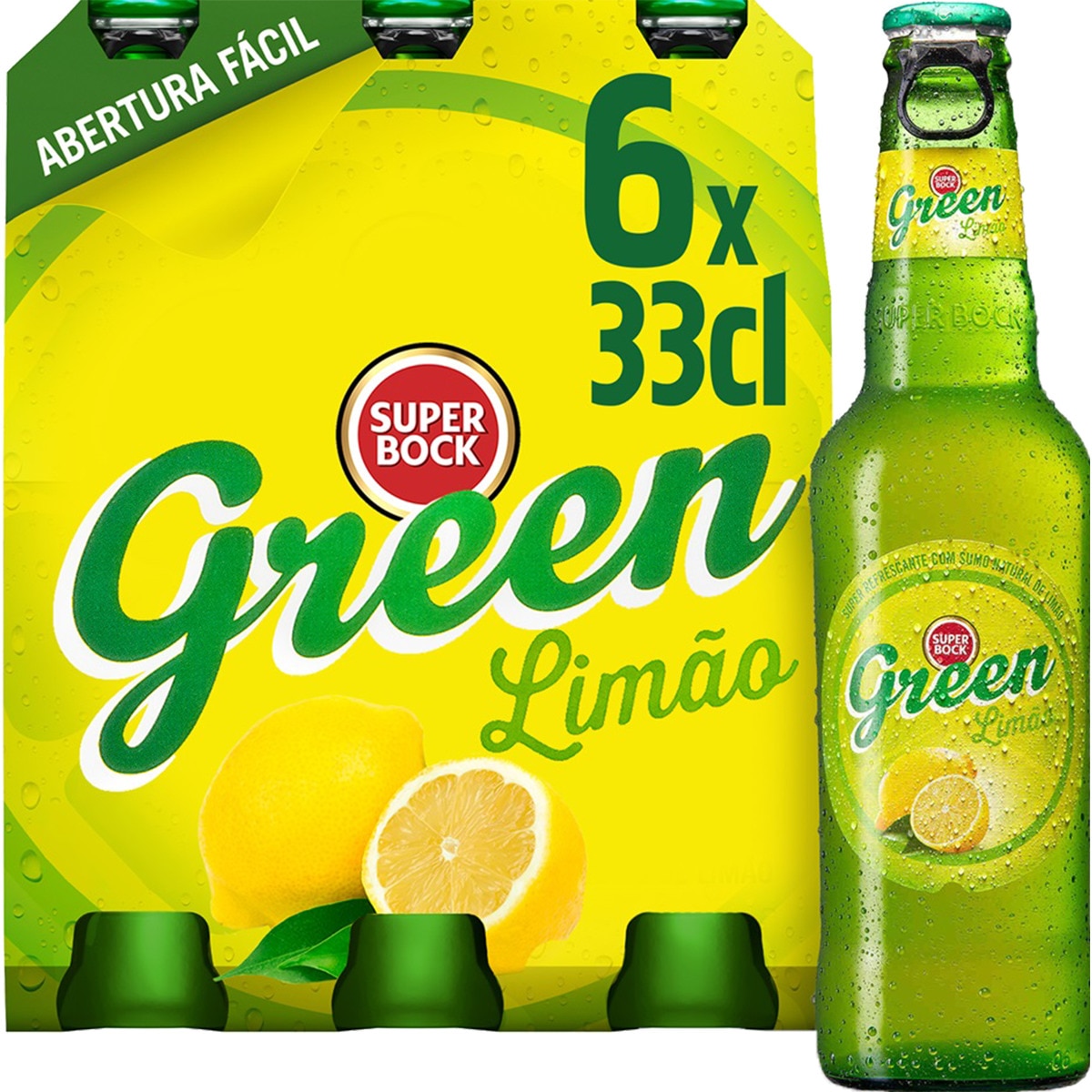 Cerveja Green com Sabor a Limão Pack 6 unidades garrafa 33 cl · Super ...