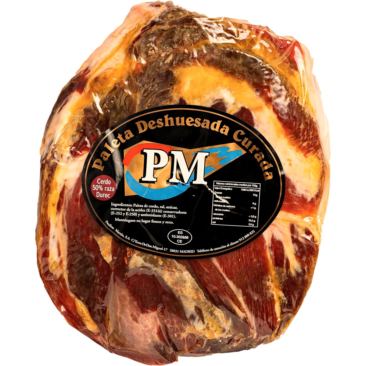 paleta deshuesada curada 50% raza Duroc · PAULINO MARTIN · Supermercado ...