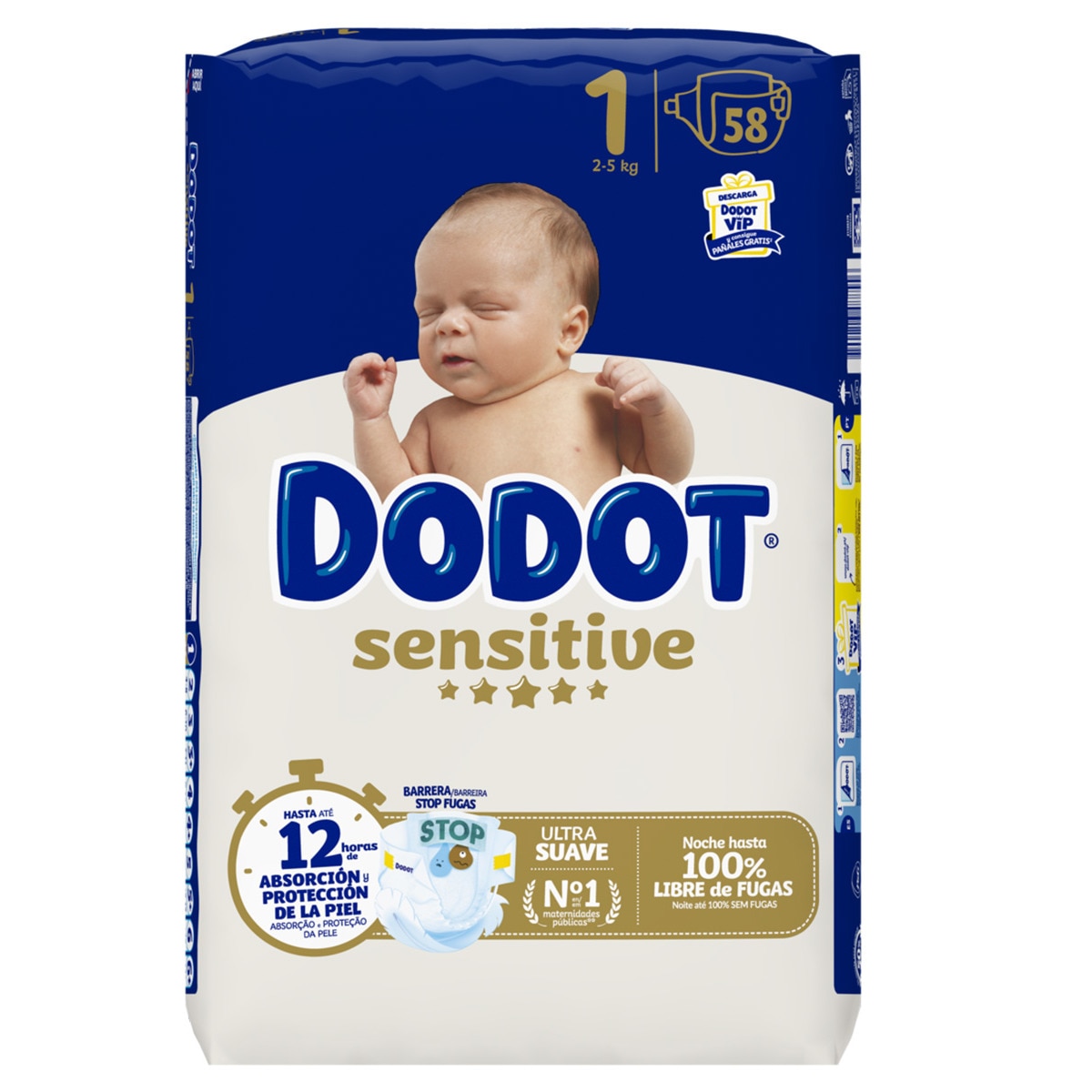 Fraldas T1 Sensitive embalagem 58 unidades · Dodot · Supermercado El ...