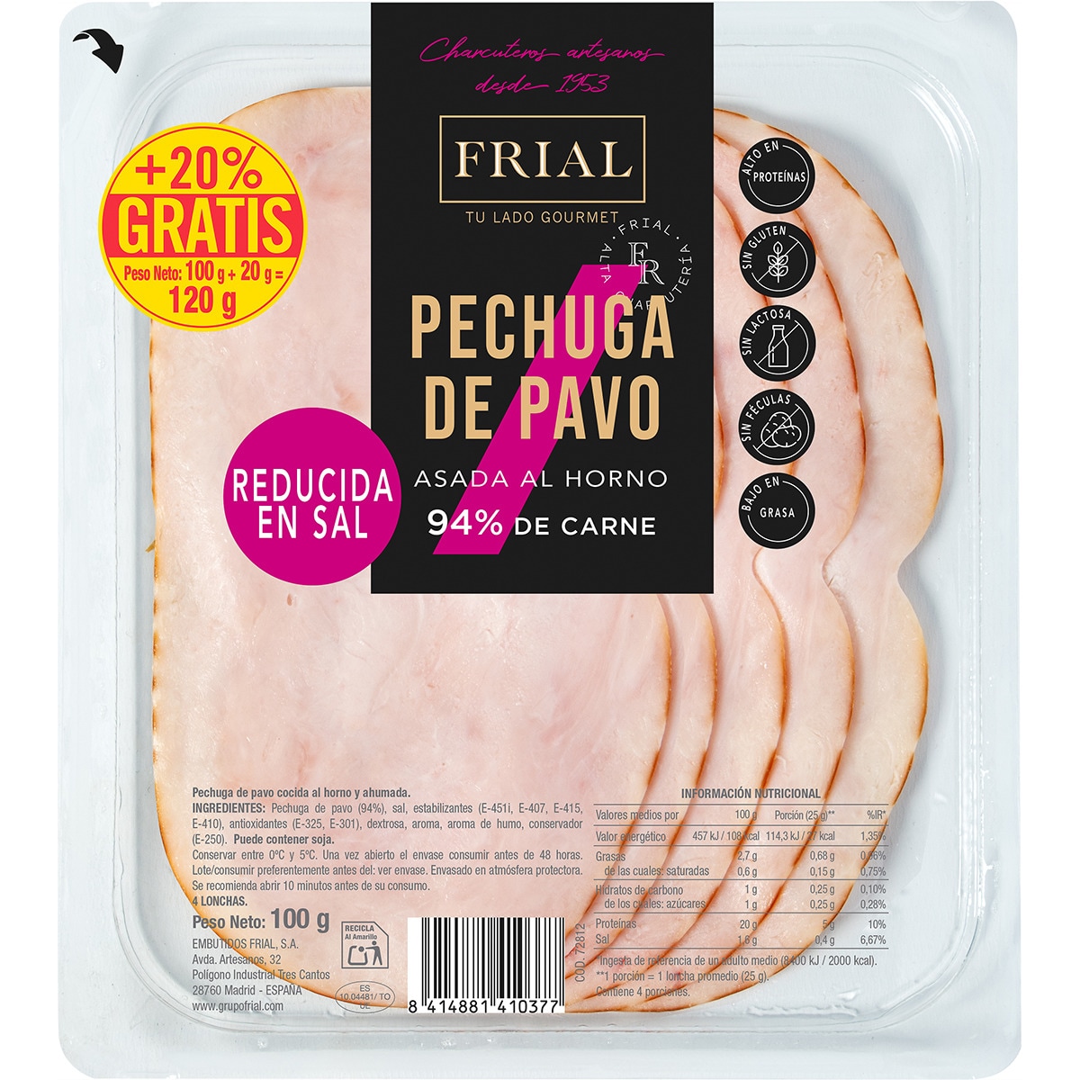 pechuga de pavo asada al horno reducida en sal y bajo en grasa en ...